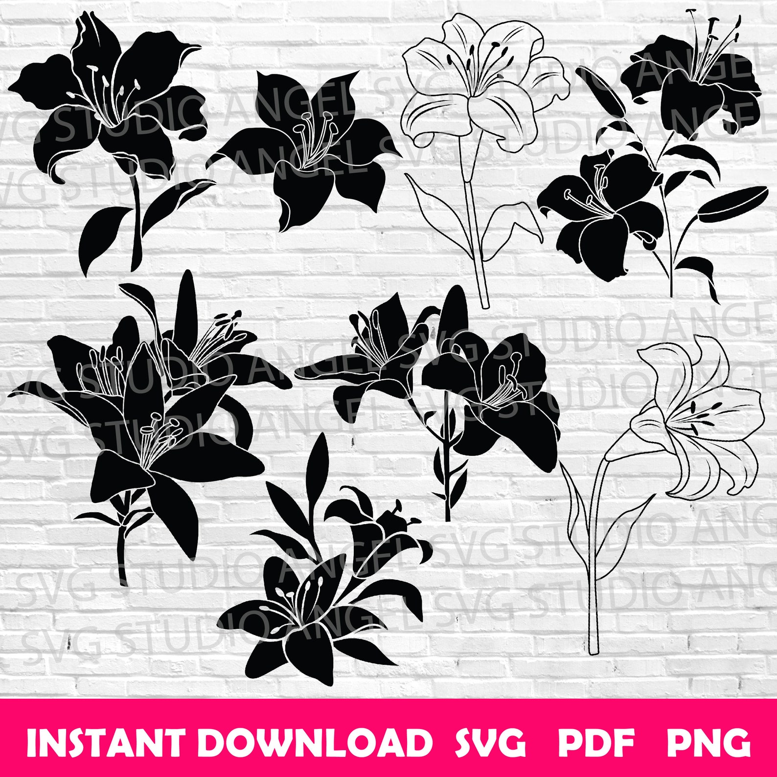 Lily Svg Lily Cricut Lily Clipart Lily Vector Lily Flower Svg Lily ...