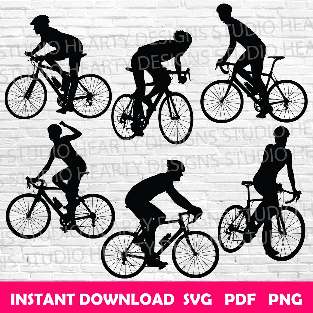 Cycling SVG Bundle: Cut Files for Silhouette Cricut (digital Download ...