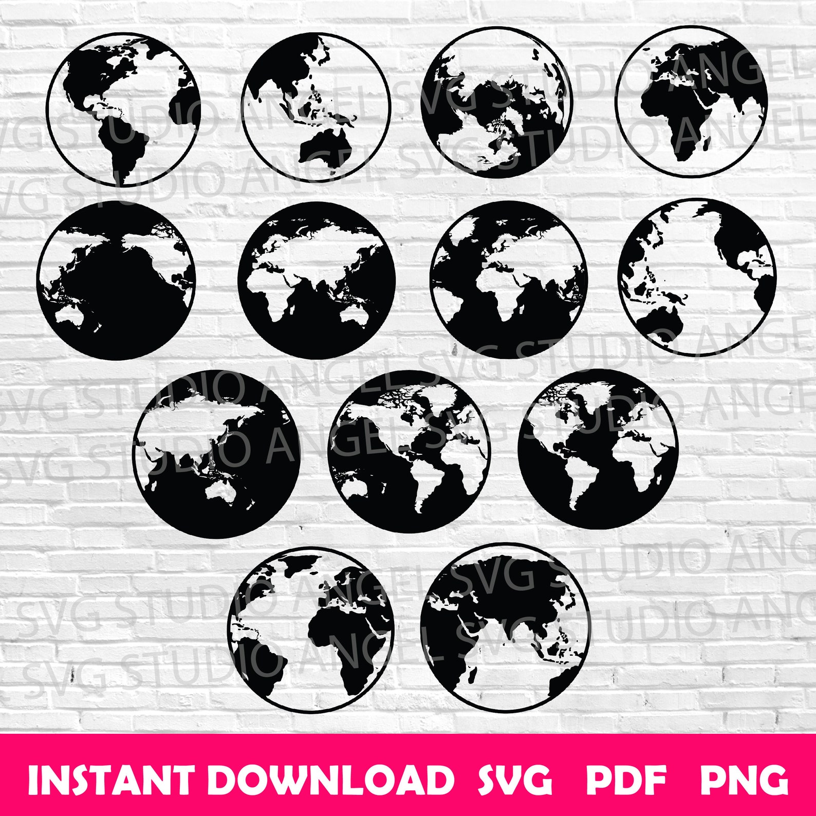 Globe Svg Earth Svg Globe Cricut Svg Globe Clipart Globe Vector Globe ...
