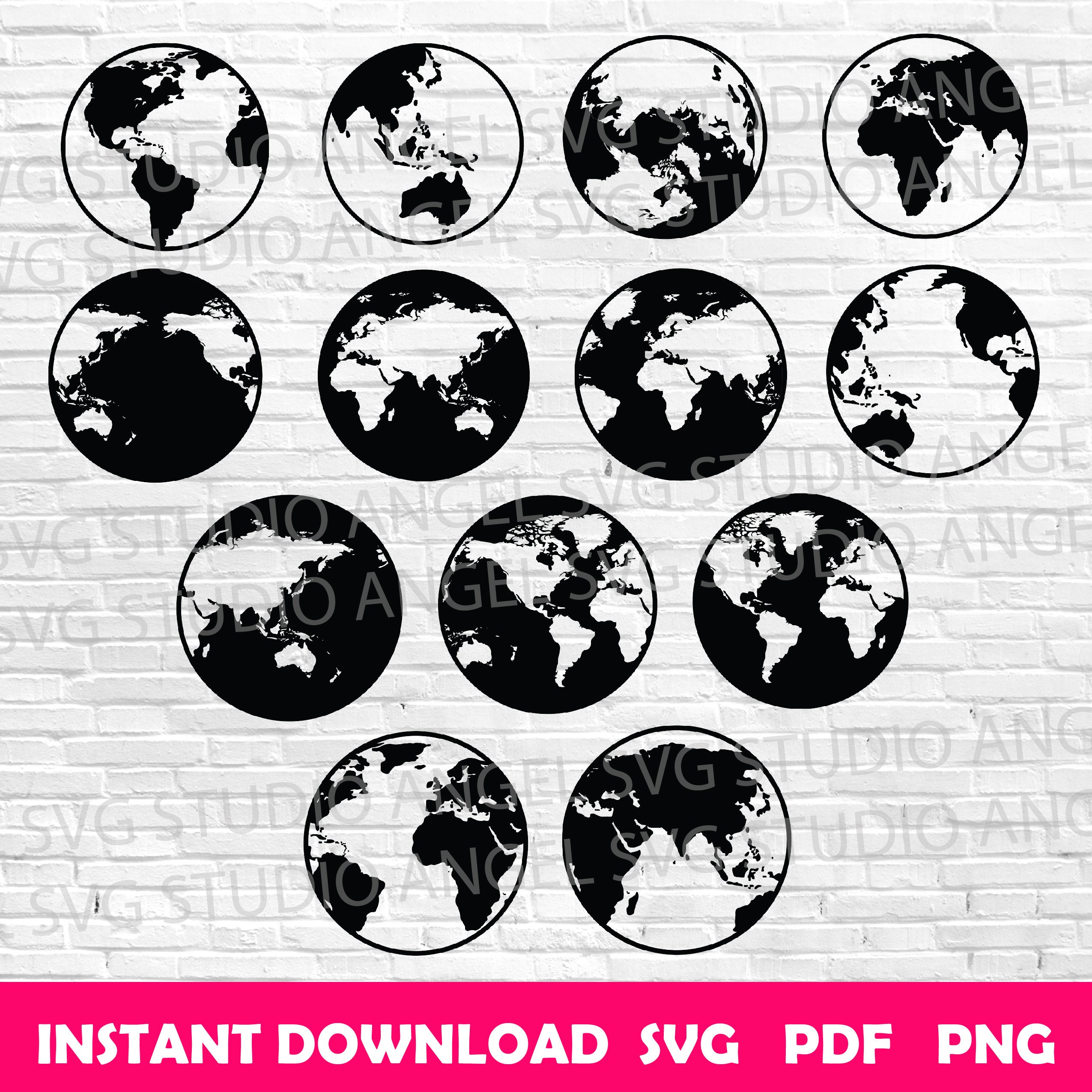 Globe Svg Earth Svg Globe Cricut Svg Globe Clipart Globe Vector Globe ...