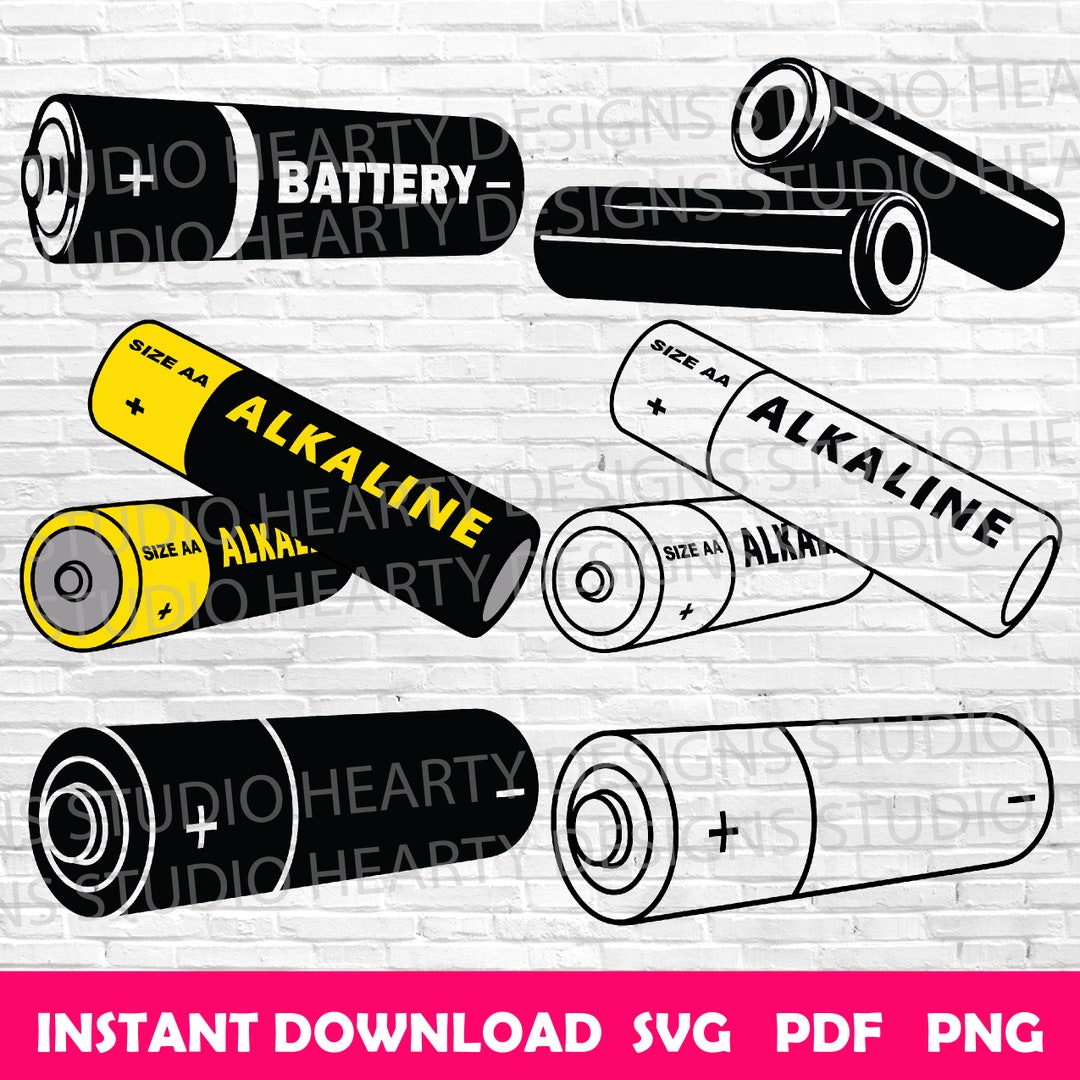Alkaline Batteries Svg Alkaline Batteries Cricut Batteries Cell Svg ...