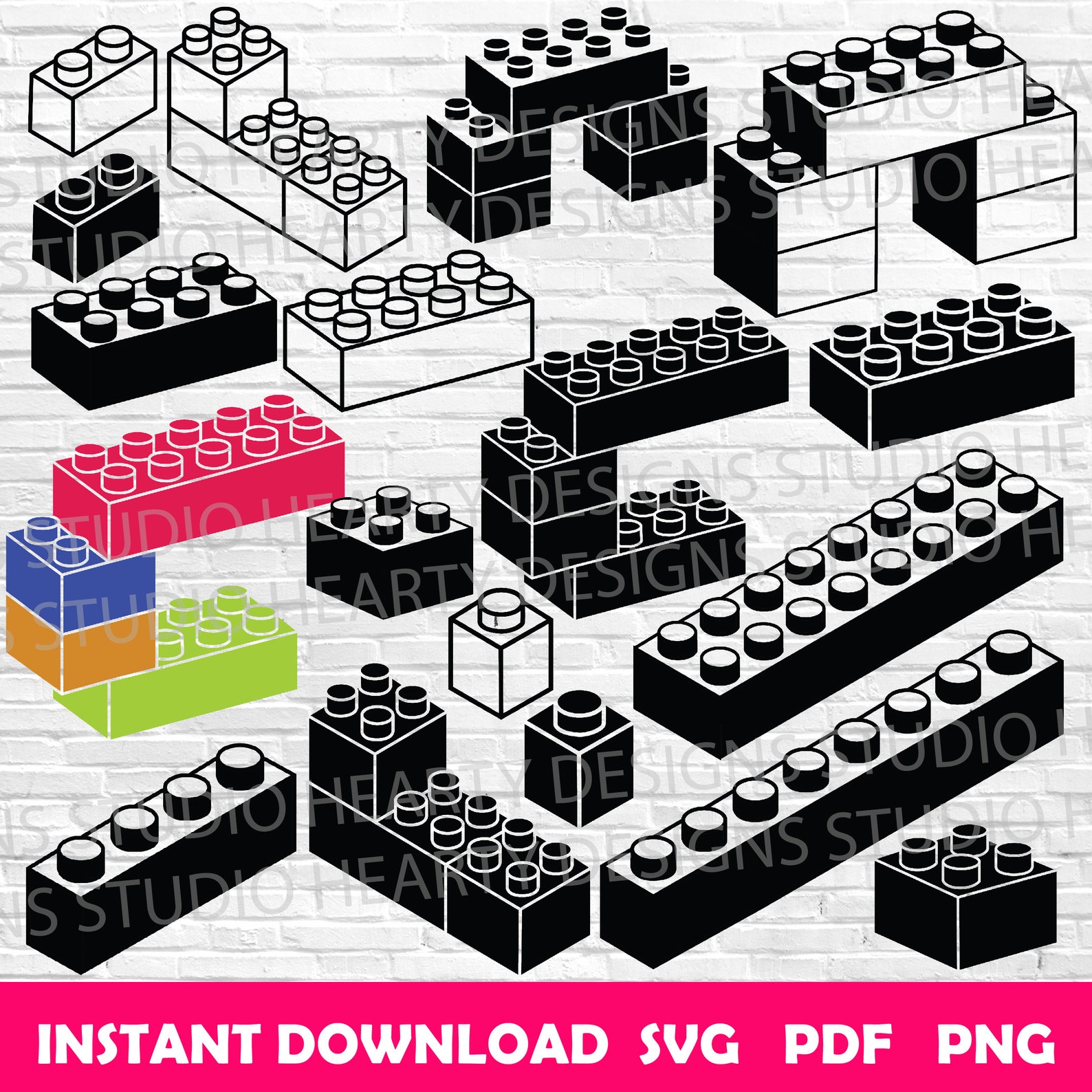 Building Blocks SVG: Bricks Game Vector Cut Files for Cricut (digital ...