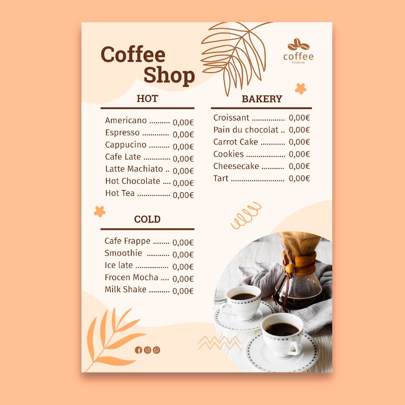 Custom Food Menu Custom Restaurant Menu Custom Bakery Menu - Etsy