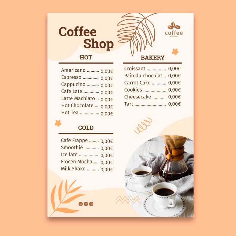 Custom Food Menu Custom Restaurant Menu Custom Bakery Menu - Etsy