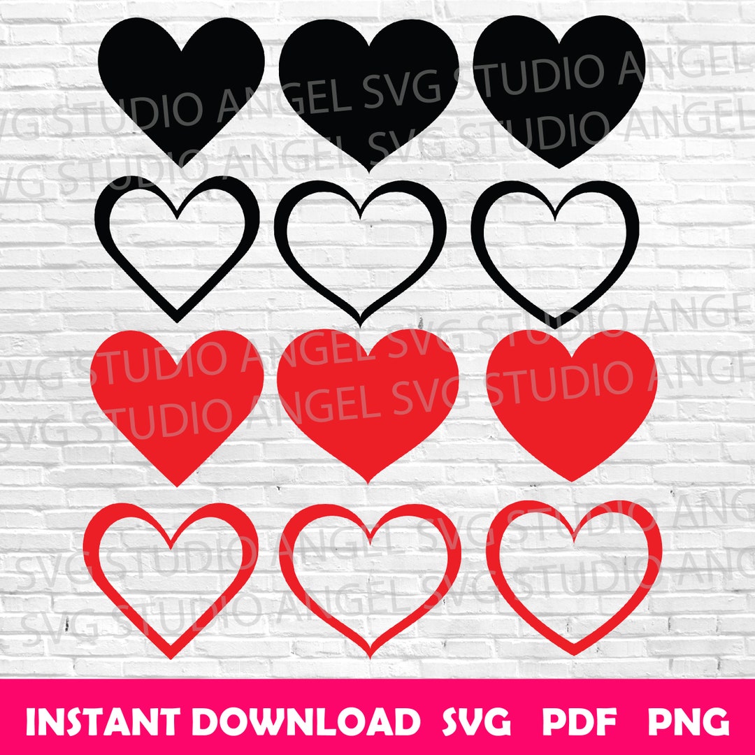 Basic Heart Shapes Heart Svg Heart Cricut Svg Bundle Heart Clipart ...