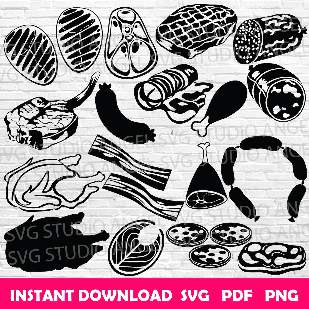 Meat Svg Pork Svg Sausage Svg Beef Svg Chicken Svg Steak Svg Meat ...