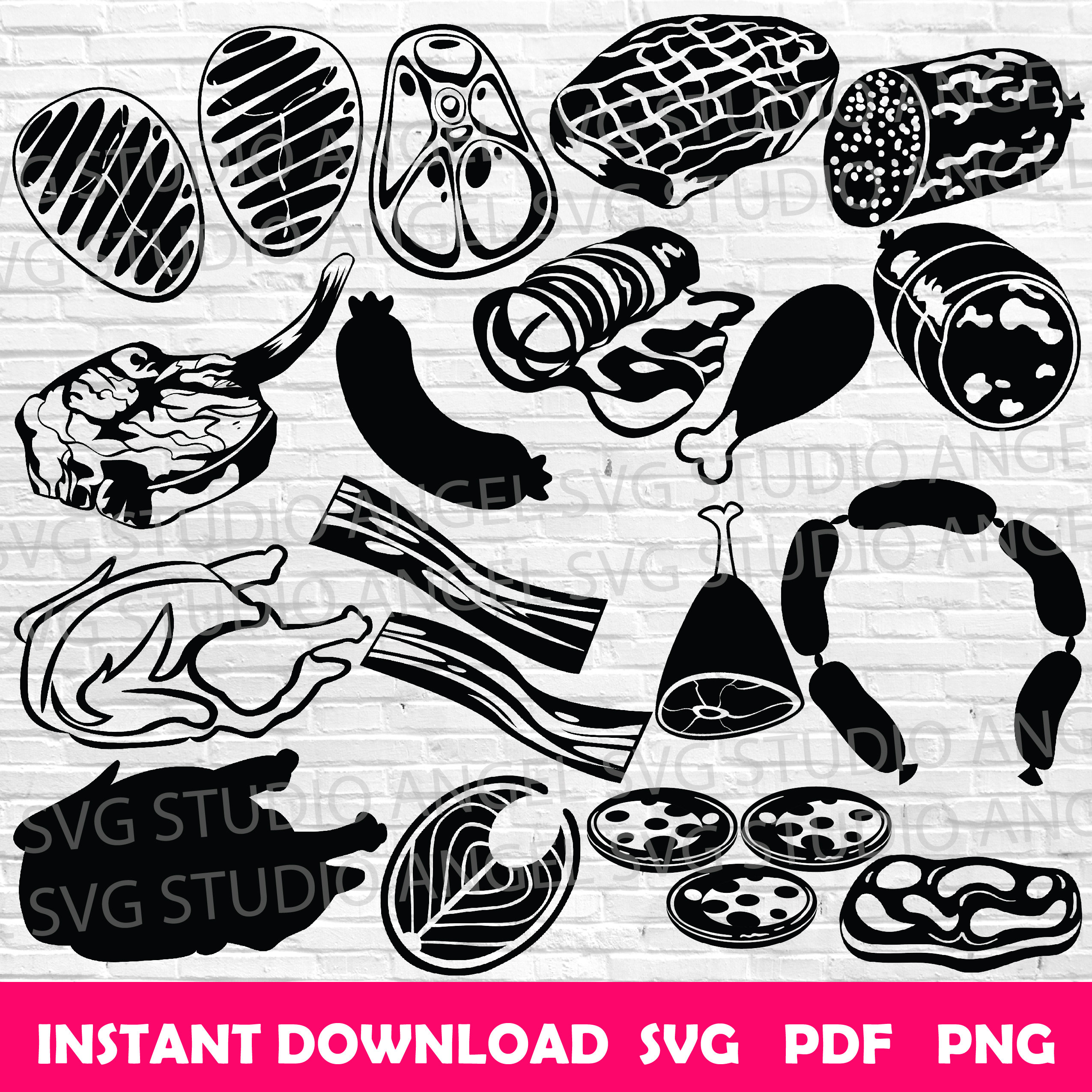 Meat Svg Pork Svg Sausage Svg Beef Svg Chicken Svg Steak Svg Meat ...