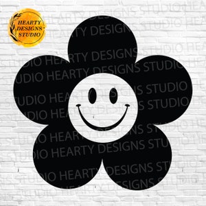 Happy Face Flower Svg Flower Smile Face Svg Smiling Flower Face Svg ...