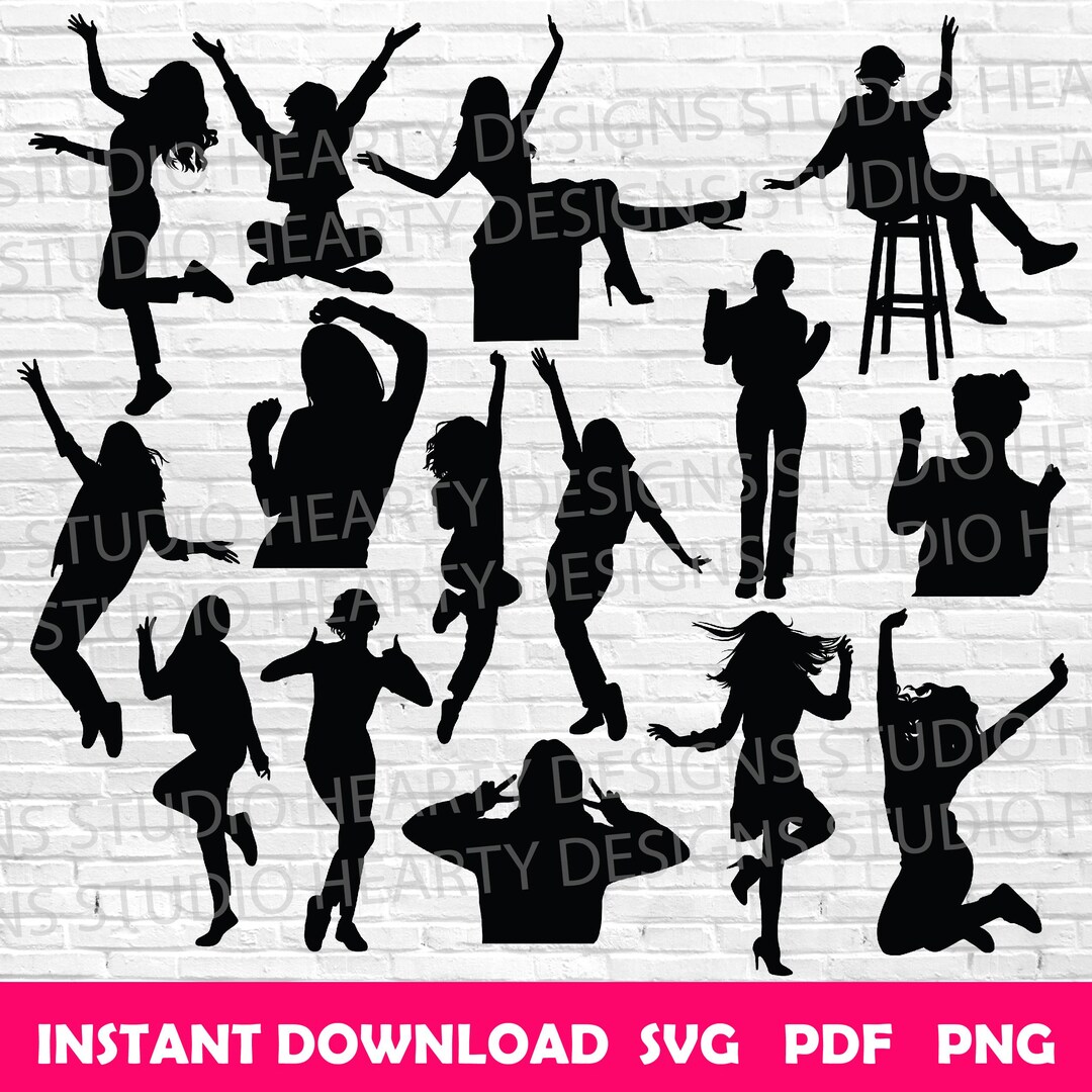 Happy Woman SVG Bundle: Dancing Woman Cut Files (digital Download) - Etsy