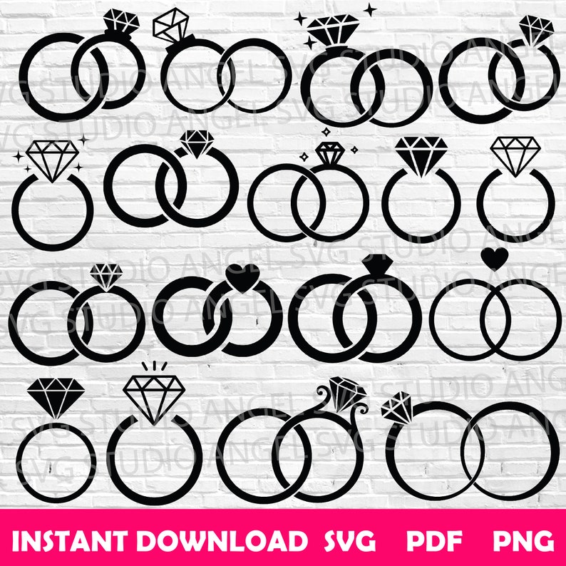 Wedding Ring Svg Wedding Ring Cricut Svg Bundle Wedding Ring Etsy