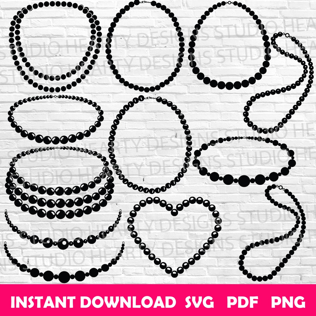 Pearl Necklace SVG Bundle: Jewelry Clipart (digital Download) - Etsy