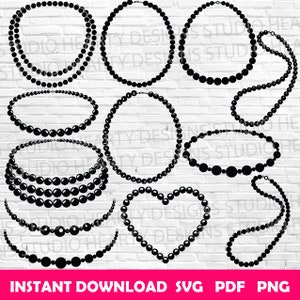 Pearl Necklace SVG Bundle: Jewelry Clipart (digital Download) - Etsy