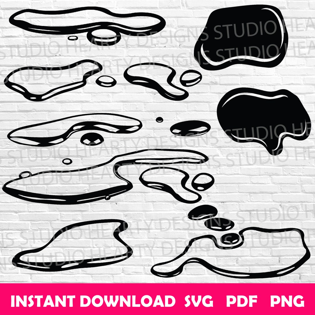 Spilled Water SVG Bundle: Vector Silhouette Cut Files (digital Download ...