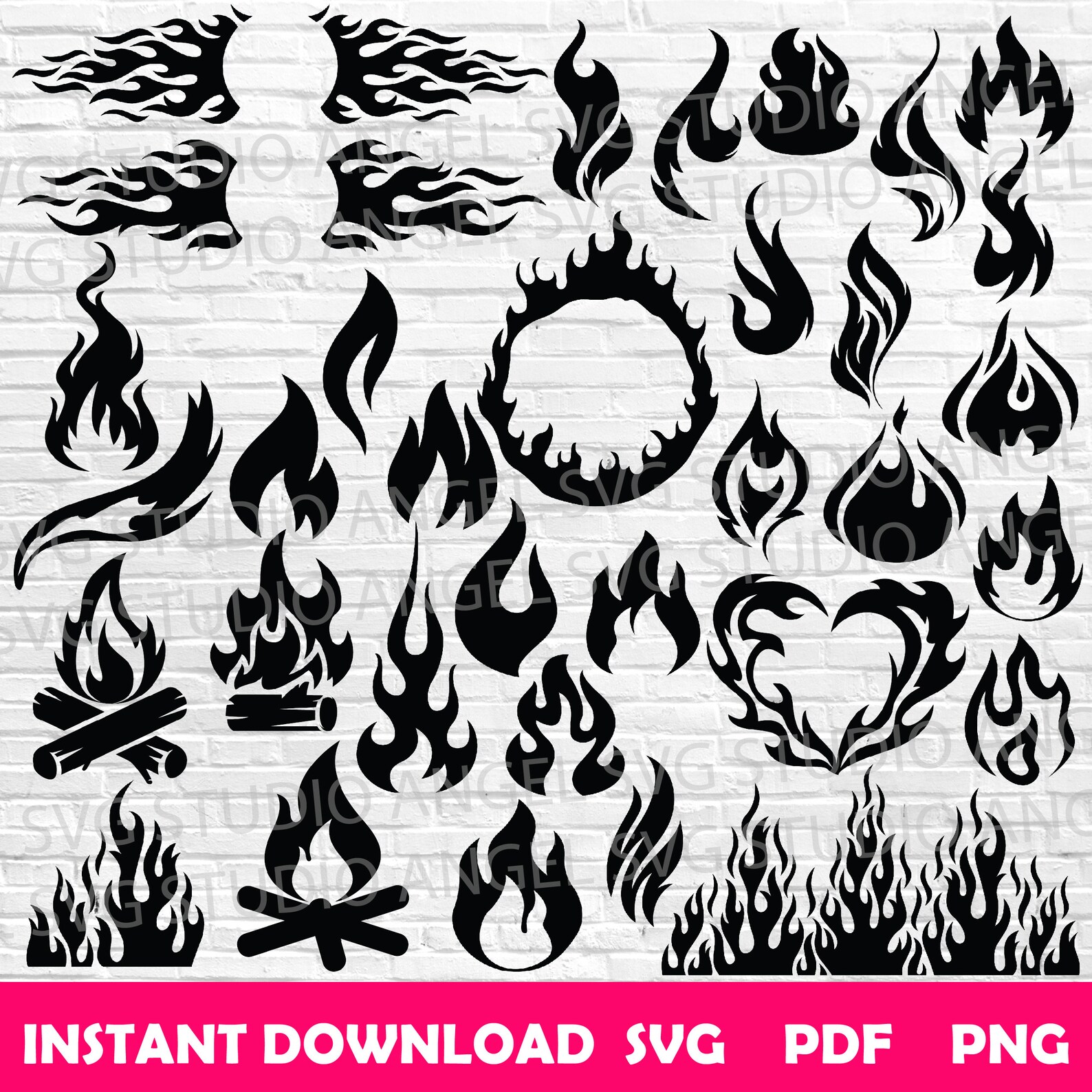 Flame Svg Fire Svg Fire Cricut Flame Cricut Flames Svg Bundle - Etsy Canada