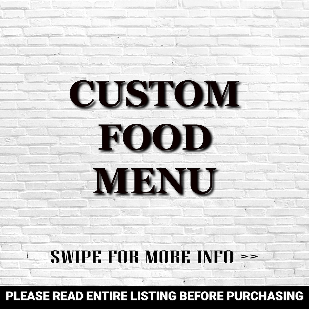 Custom Food Menu Custom Restaurant Menu Custom Bakery Menu - Etsy