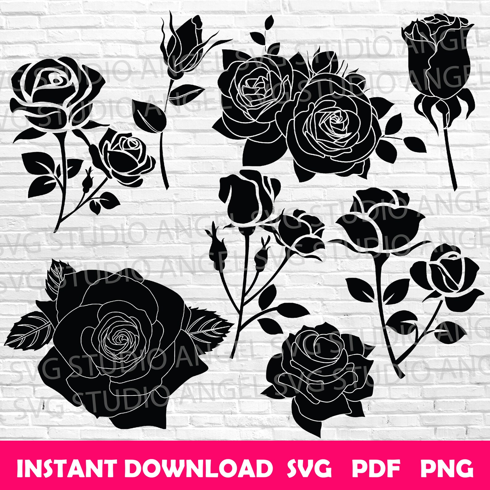 Rose Svg Roses Svg Rose Cricut Svg Rose Clipart Rose Vector Svg Rose ...