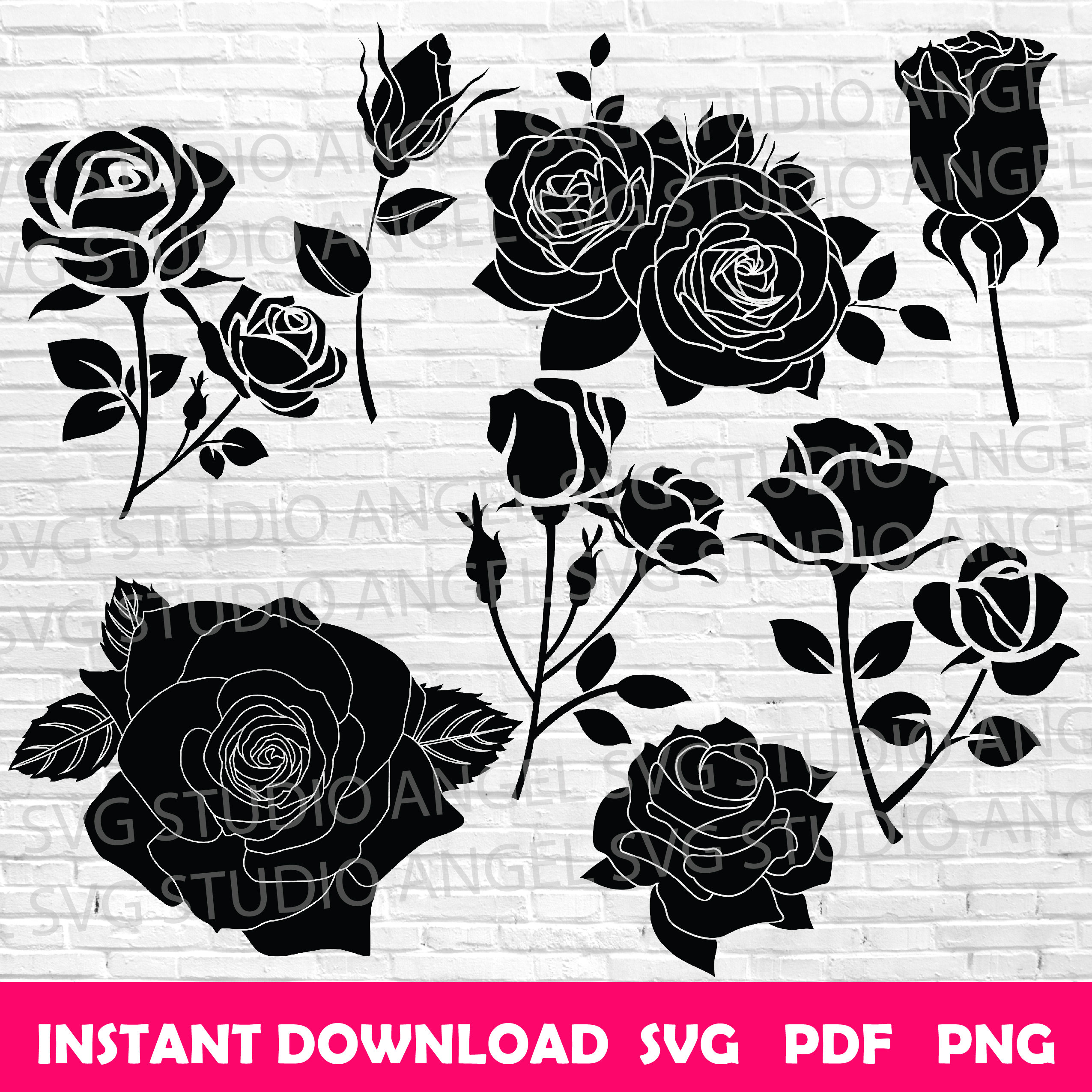Rose Svg Roses Svg Rose Cricut Svg Rose Clipart Rose Vector Svg Rose ...