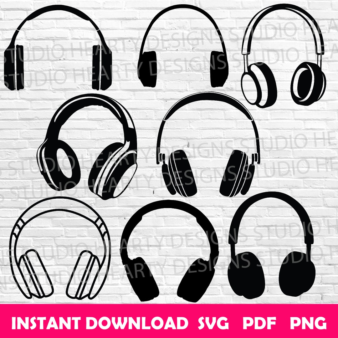 Headphones SVG Bundle: Wireless Headphone Cut Files (digital Download ...