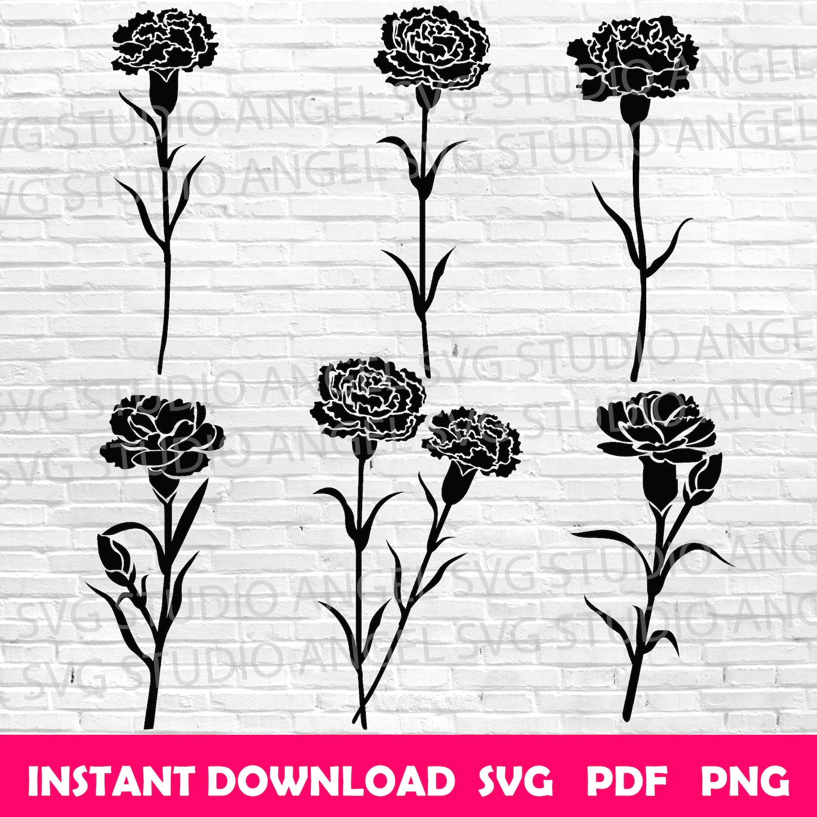 Carnations Svg Carnation Svg Carnation Flower Carnation Cricut - Etsy