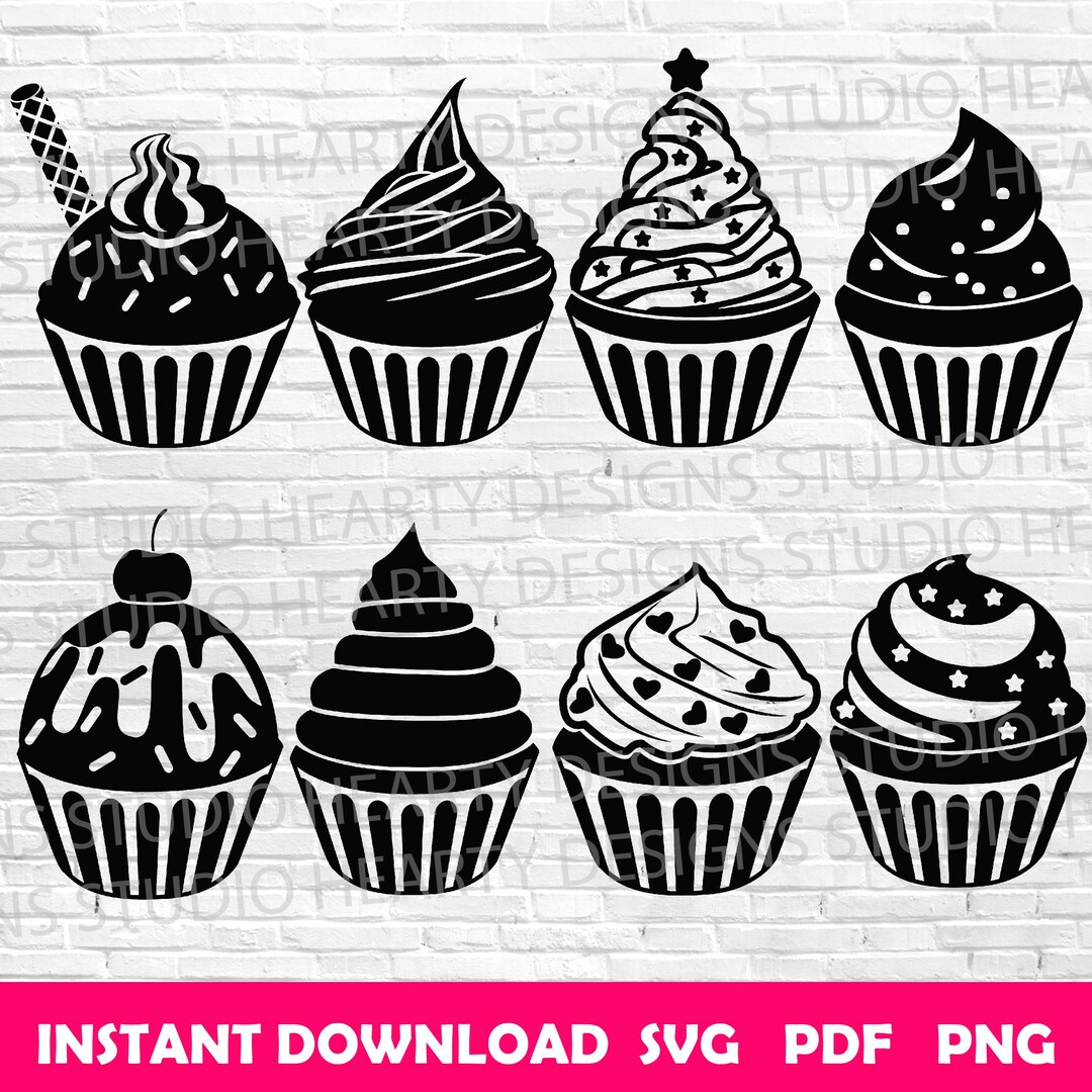 Cupcakes Svg Cupcake Svg Cupcakes Cricut Cupcakes Vector Cupcakes ...