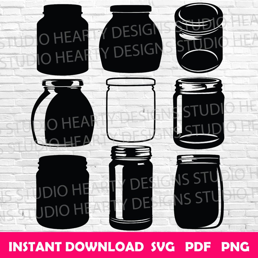 Mason Jar Svg Mason Jar Cricut Mason Jar Clipart Mason Jar Vector Mason ...