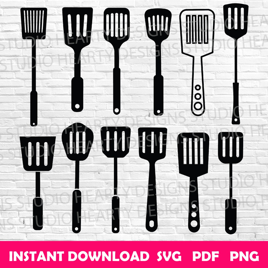 Spatula SVG Bundle: Kitchen Clipart, Vector Cut Files (digital Download ...