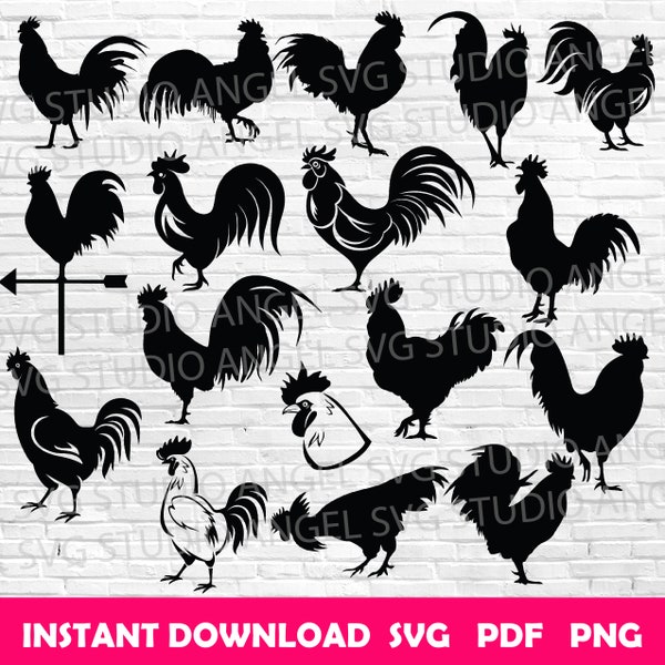 Rooster Svg - Etsy