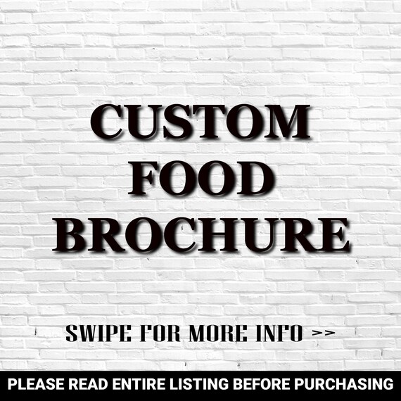 Custom Food Menu Design Restaurant Menu Brochure Trifold Menu - Etsy