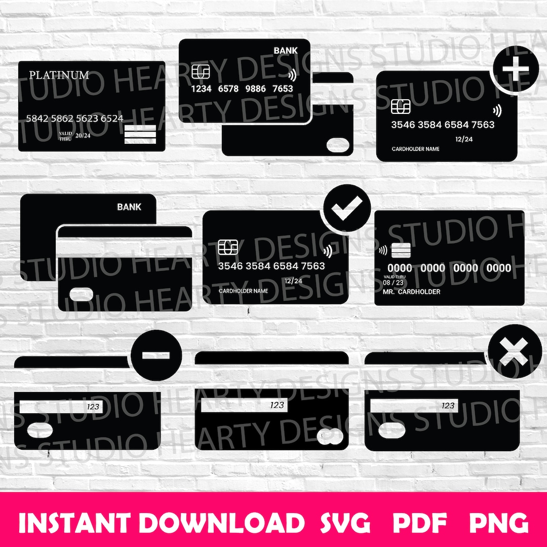 Credit Card Svg Bank Credit Card Svg Credit Card Cricut Credit Card ...