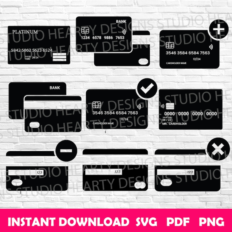 Credit Card Svg Bank Credit Card Svg Credit Card Cricut Credit Card ...