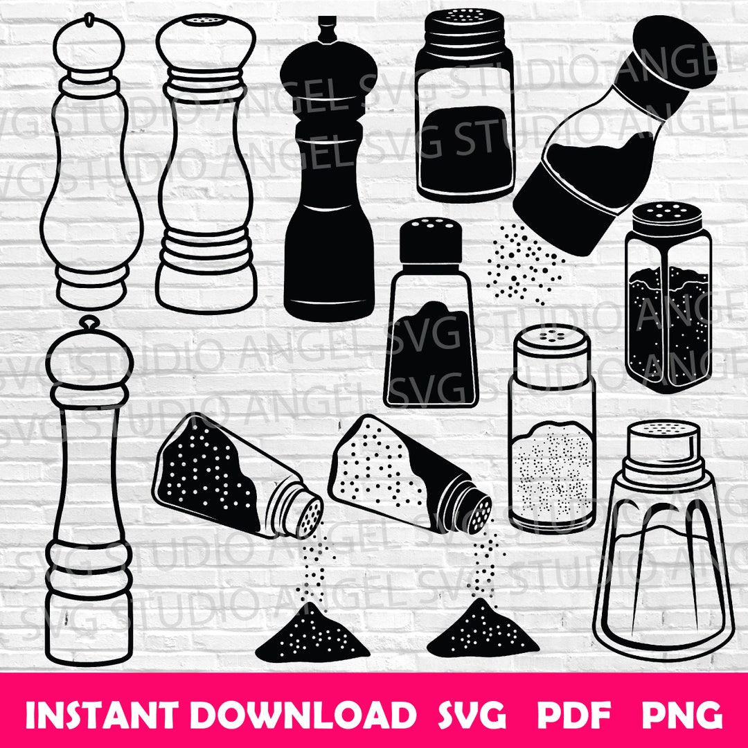 Salt and Pepper Shaker Svg Salt N Pepper Shaker Cricut Salt N Pepper ...