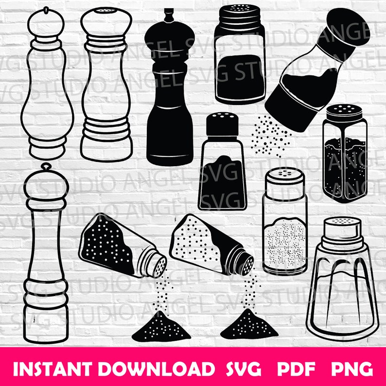 Salt and Pepper Shaker Svg Salt N Pepper Shaker Cricut Salt N Pepper ...