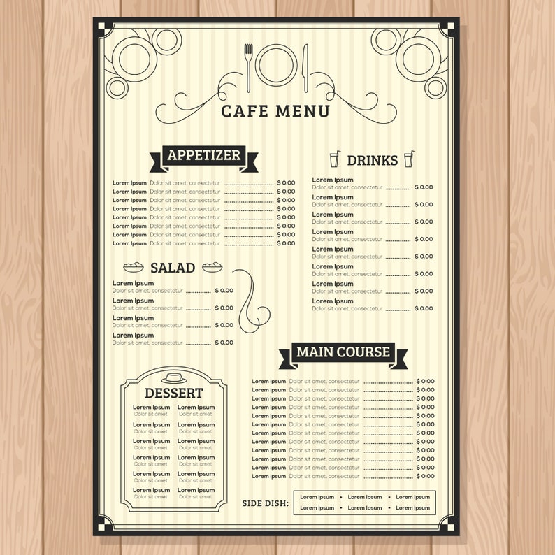 Custom Food Menu Custom Restaurant Menu Custom Bakery Menu - Etsy