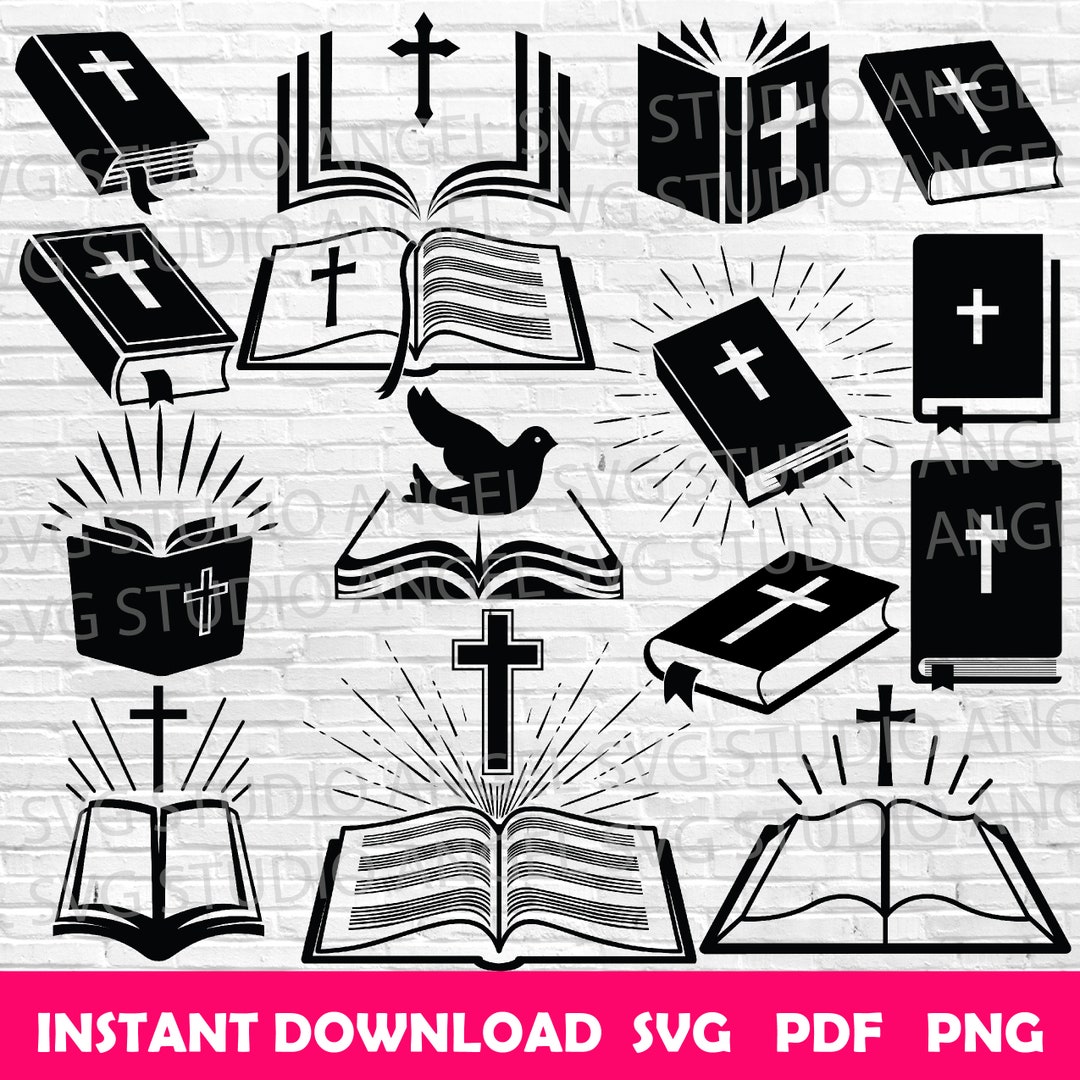 Bible SVG Bundle: Christian Clipart, Holy Book Vector (digital Download ...