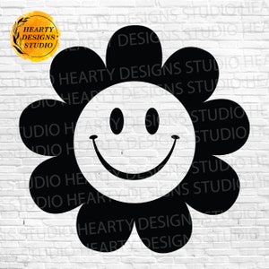 Happy Face Flower Svg Flower Smile Face Svg Smiling Flower Face Svg ...