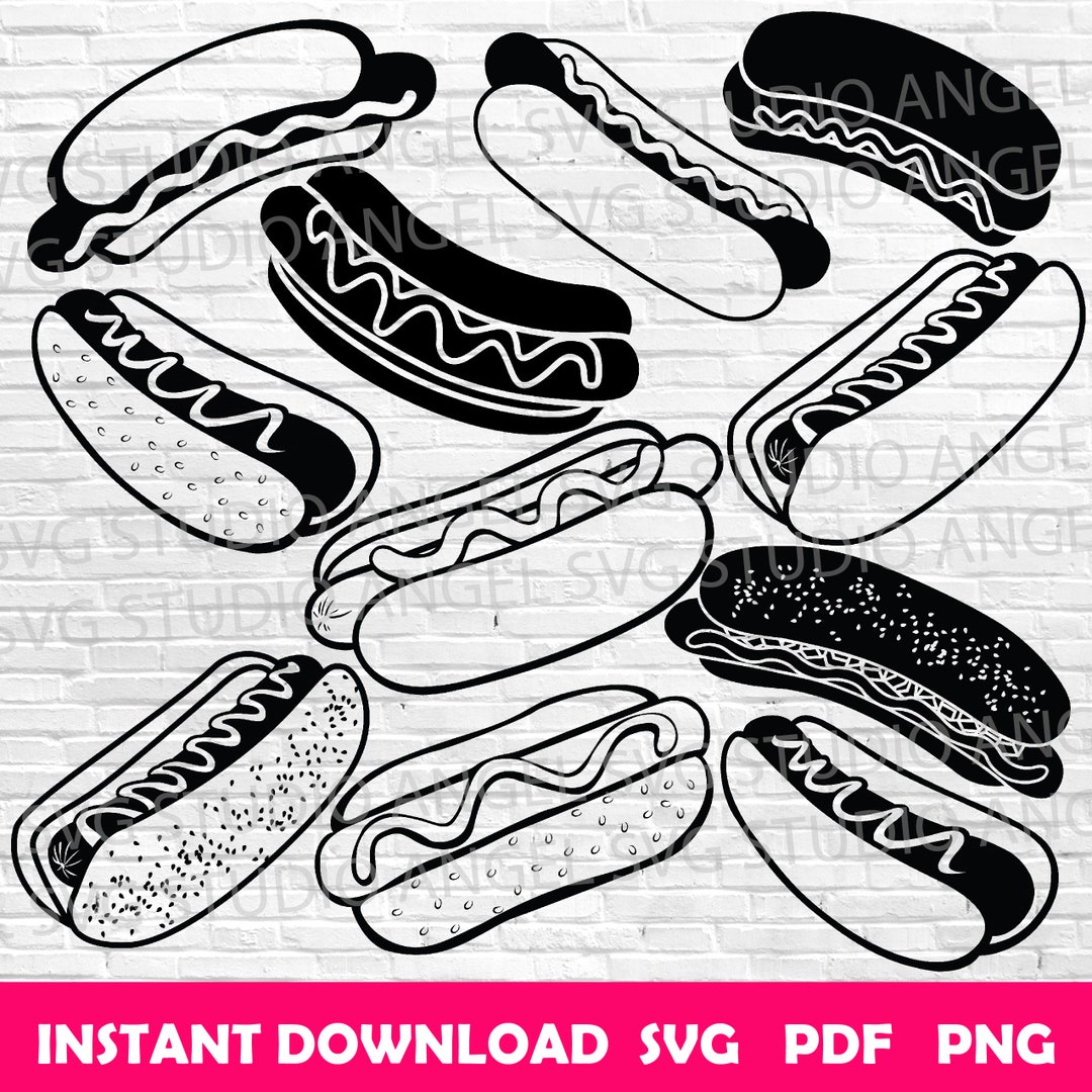 Hot Dog Svg Hot Dog Cricut Hot Dog Svg Cut Files Hot Dog Vector Hot Dog ...