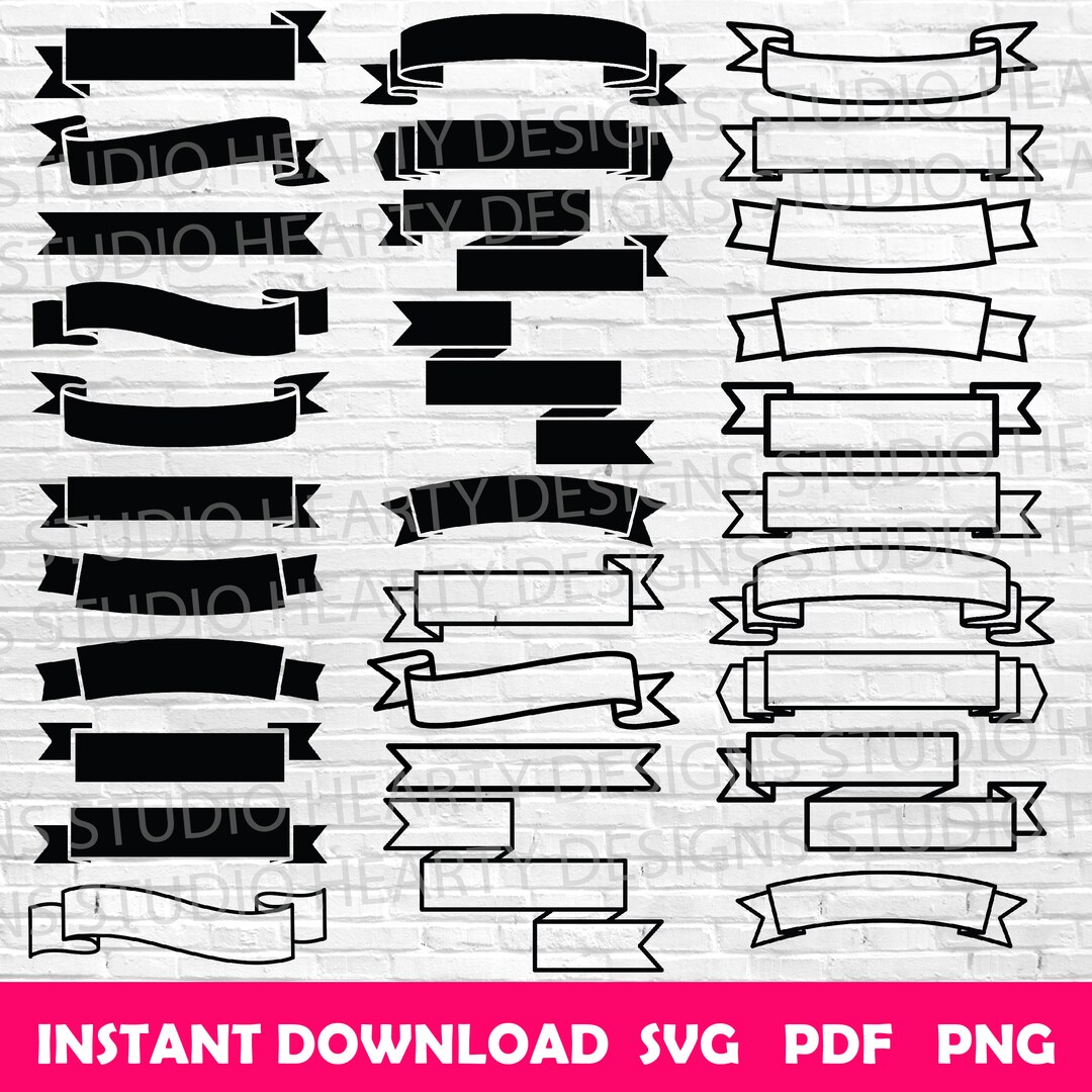 Ribbon Svg Banner Svg Ribbon Cricut Ribbon Svg Cut Files Ribbon Svg ...