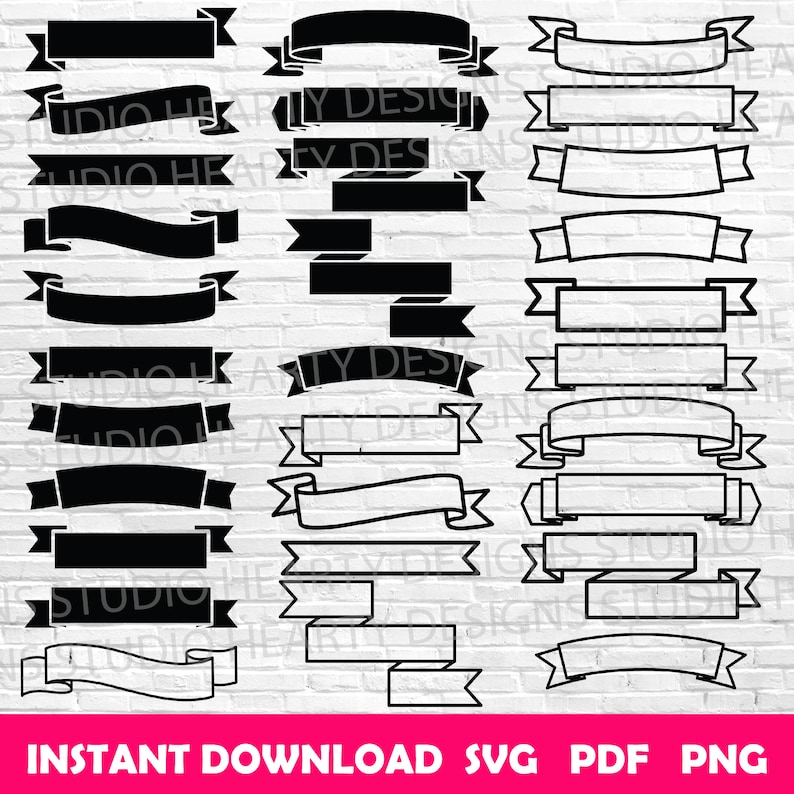 Ribbon Svg Banner Svg Ribbon Cricut Ribbon Svg Cut Files Ribbon Svg ...