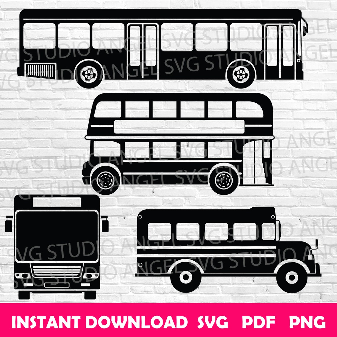 Bus Svg Double Decker Bus Svg Bus Cricut Bus Clipart Bus Vector Bus ...