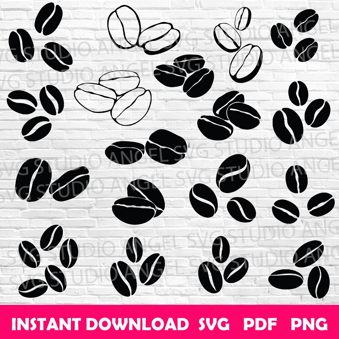 Coffee Beans SVG Bundle: Cocoa Silhouette Cut Files (digital Download ...