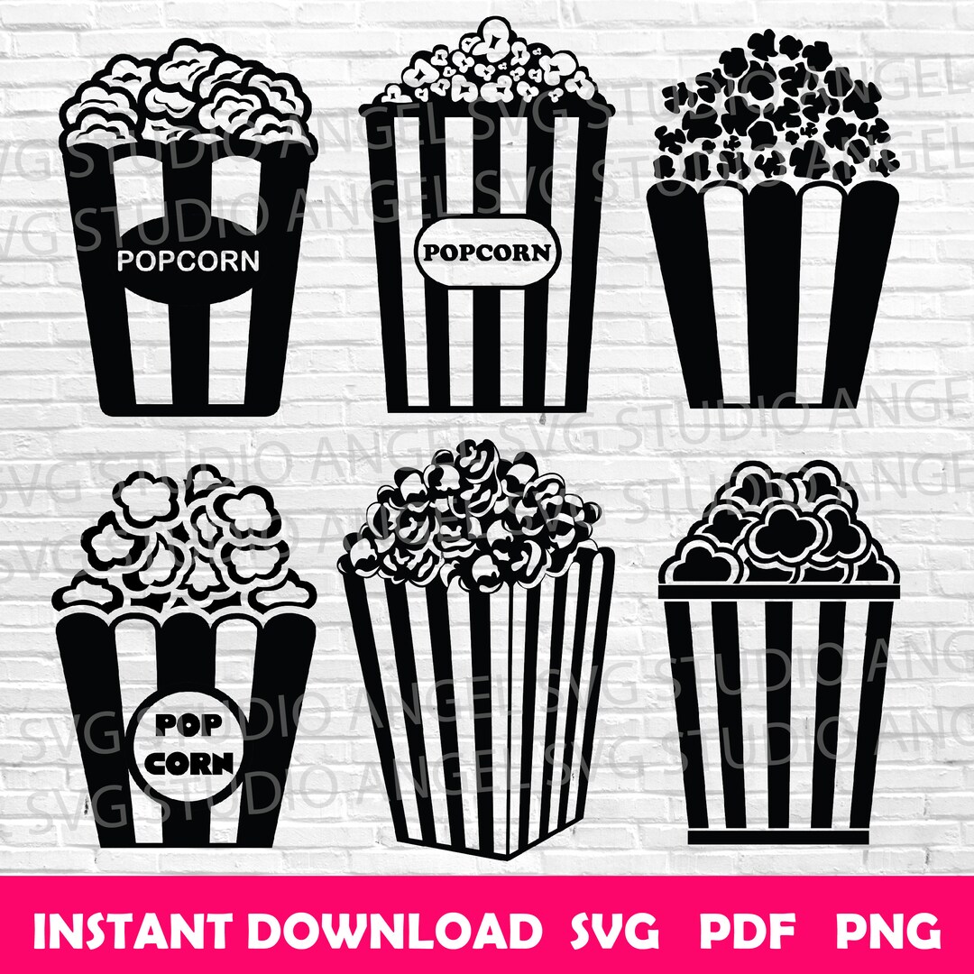 Popcorn Svg Popcorn Cricut Svg Popcorn Svg Cut Files Popcorn Vector Svg ...