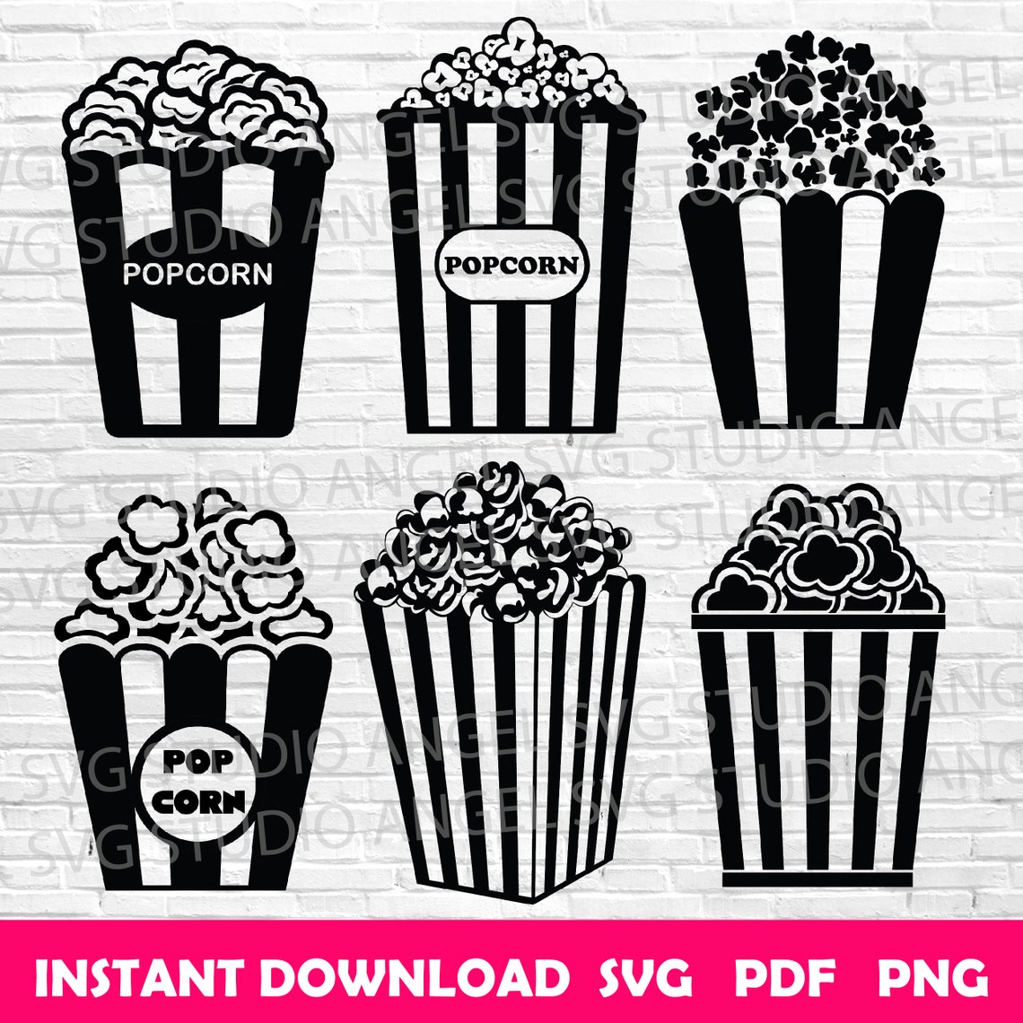 Popcorn Svg Popcorn Cricut Svg Popcorn Svg Cut Files Popcorn Vector Svg ...