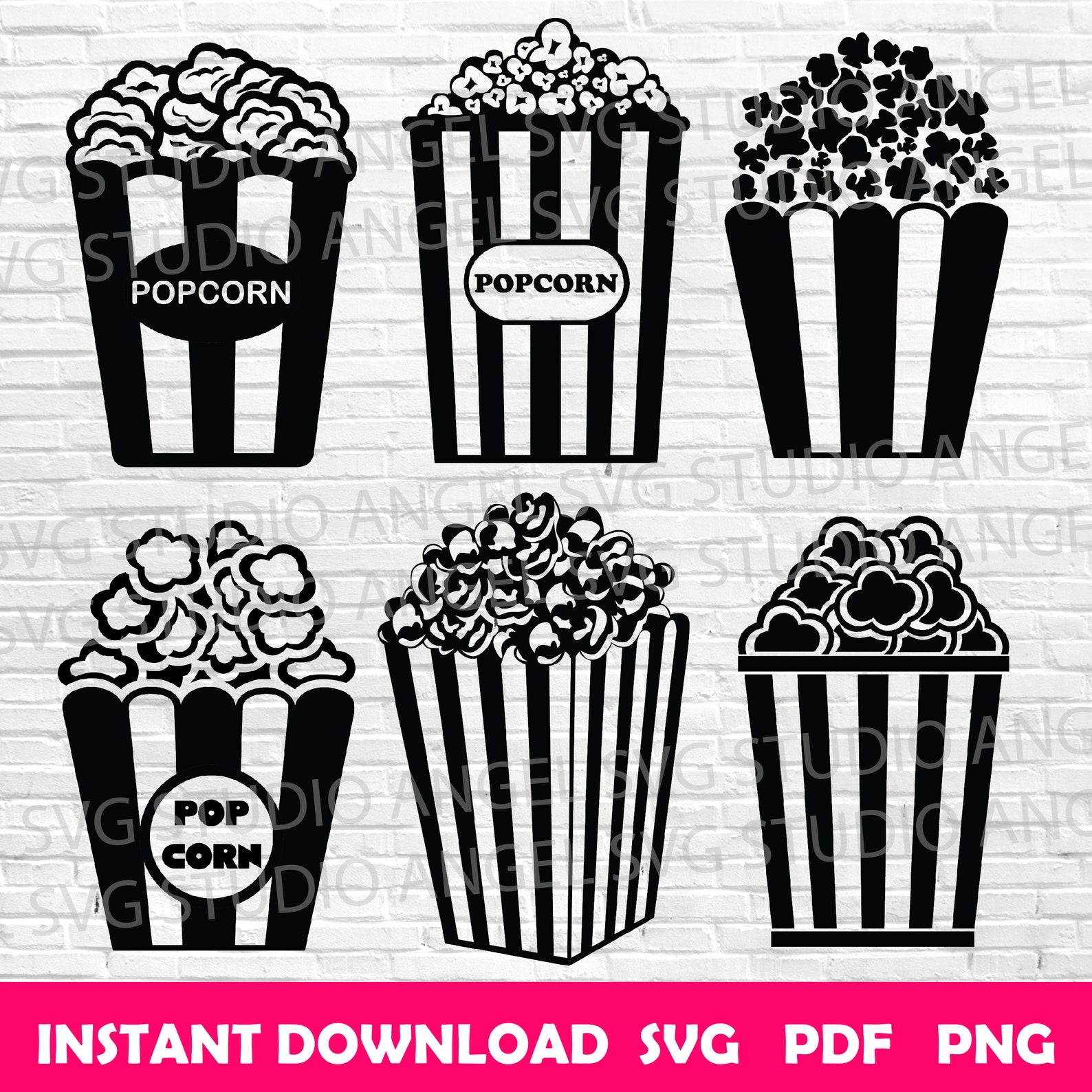Popcorn Svg Popcorn Cricut Svg Popcorn Svg Cut Files Popcorn Vector Svg ...