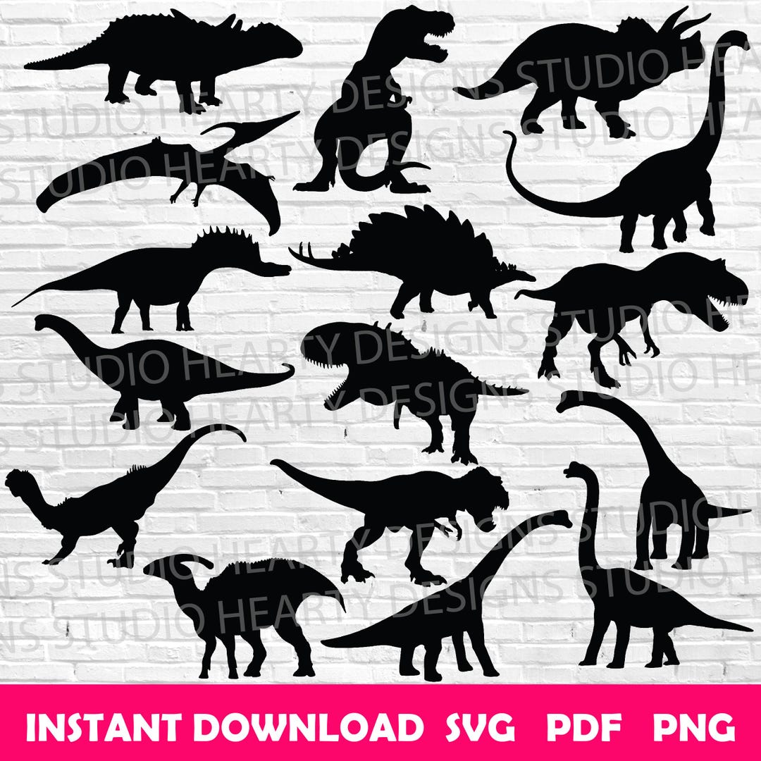 Dinosaur Silhouette SVG Bundle: Cricut Cut Files (digital Download) - Etsy