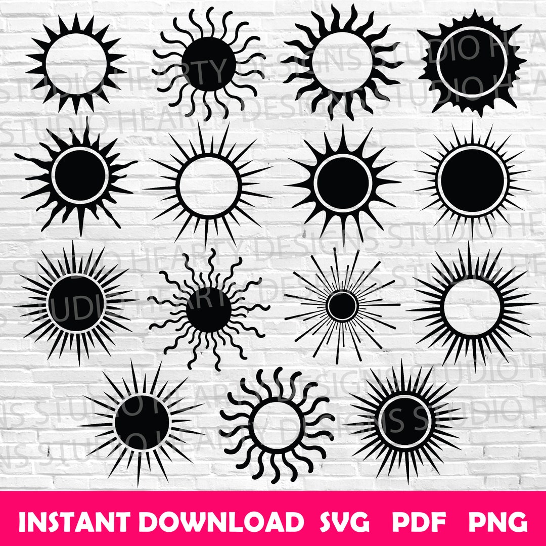 Sun Svg Sun Cricut Sun Svg Cut Files Sun Vector Sun Clipart Sun Svg ...