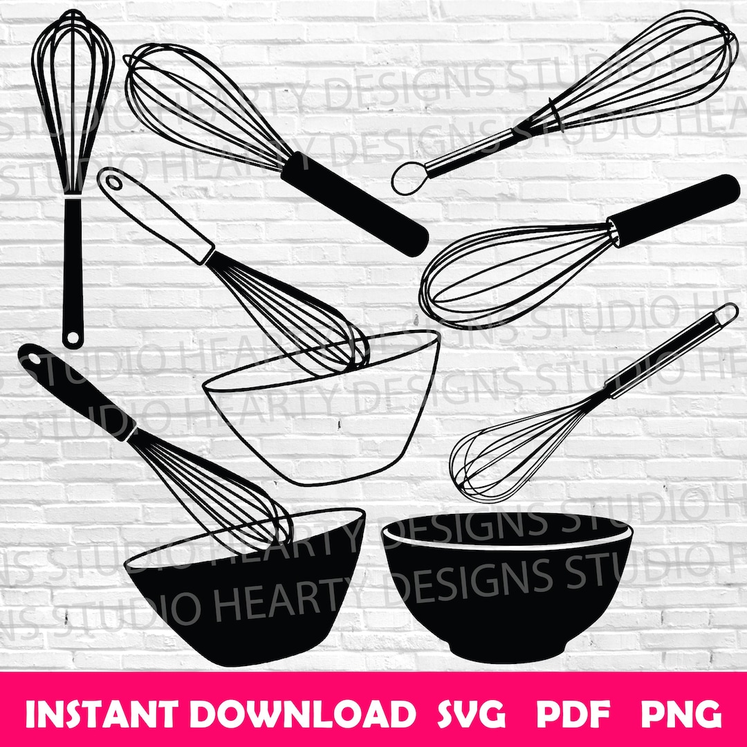 Whisk Svg Whisk Cricut Whisk and Mixing Bowl Svg Whisk Vector Whisk ...