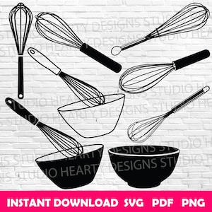 Whisk Svg Whisk Cricut Whisk and Mixing Bowl Svg Whisk Vector Whisk ...