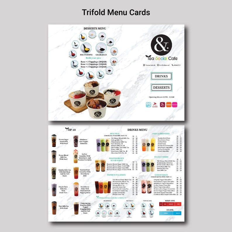 Custom Food Menu Design Restaurant Menu Brochure Trifold Menu - Etsy