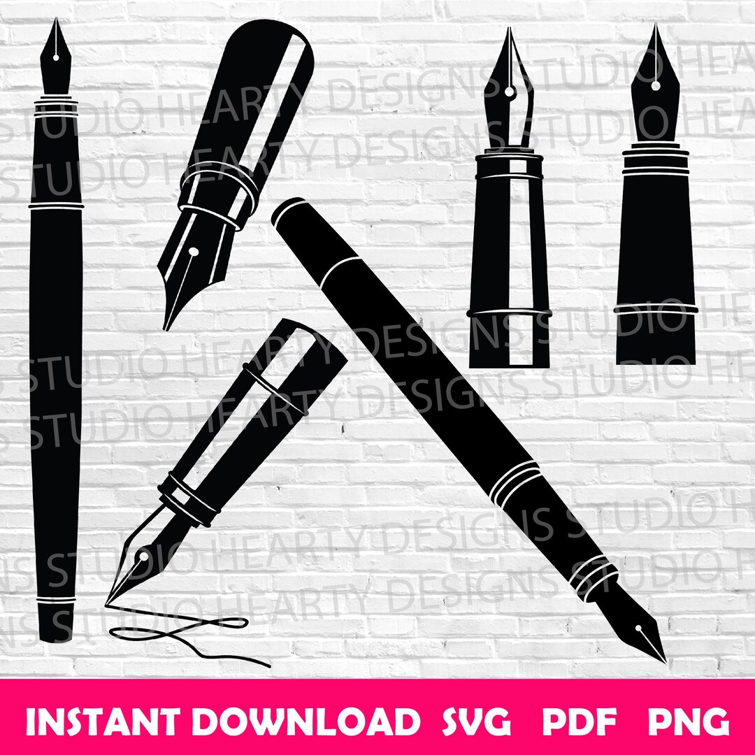 Ink Pen Svg Fountain Pen Svg Ink Pen Cricut Ink Pen Vector Ink Pen Svg ...
