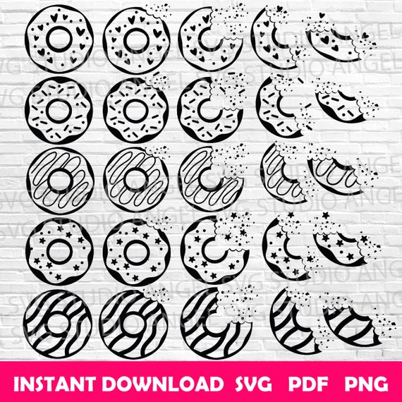Half Donut Svg Half Doughnut Svg Half Doughnut Svg Cut Files - Etsy